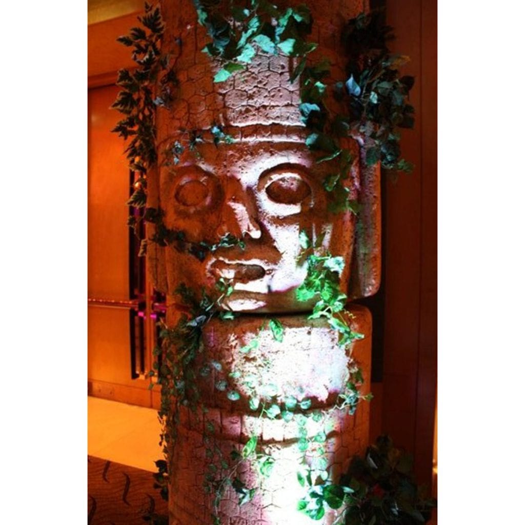 Round Carved Inca Face Statue