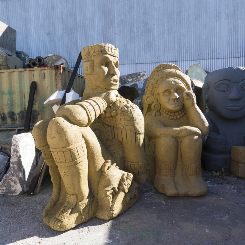 Large Aztec Inca Statue - Sitting