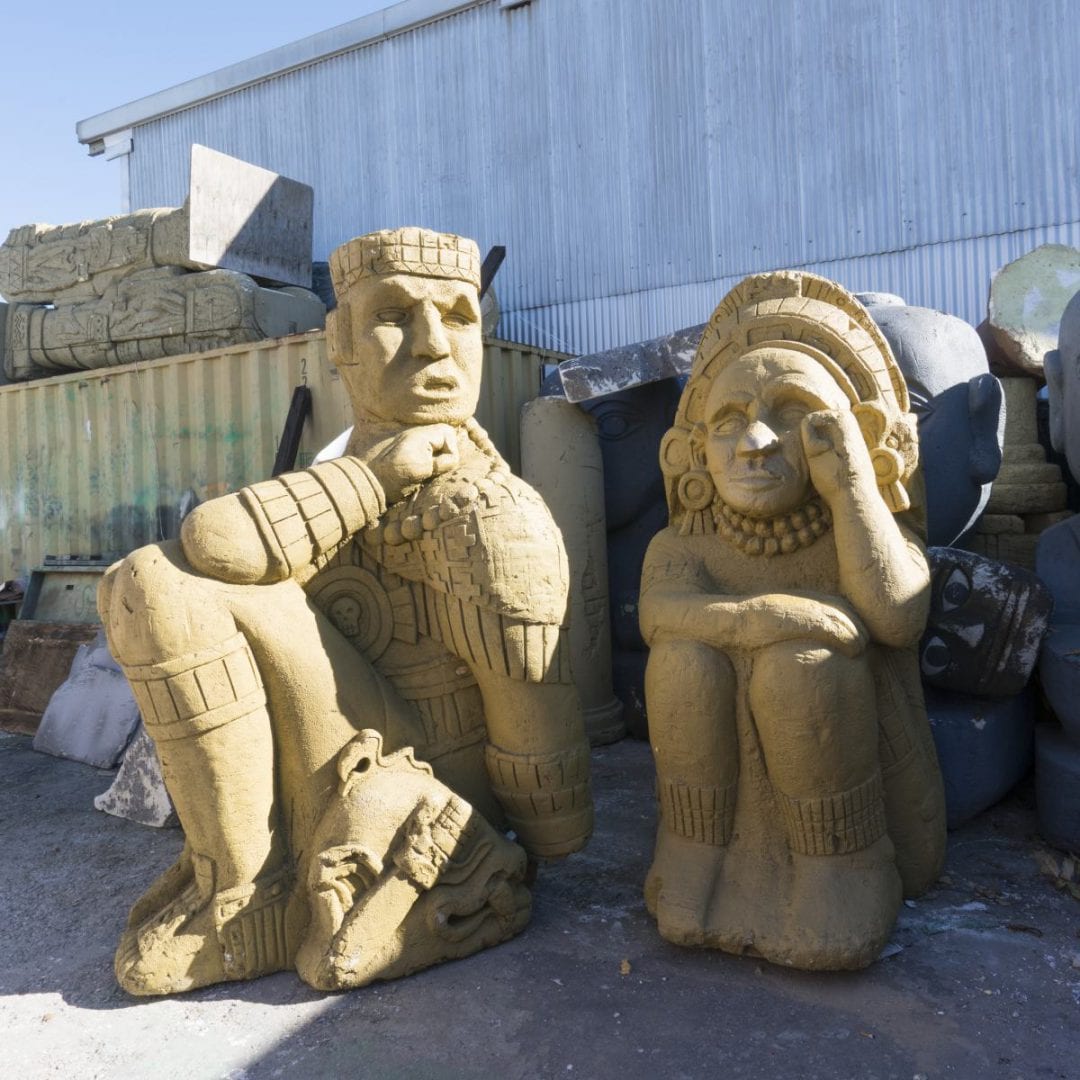 Large Aztec Inca Statue - Sitting