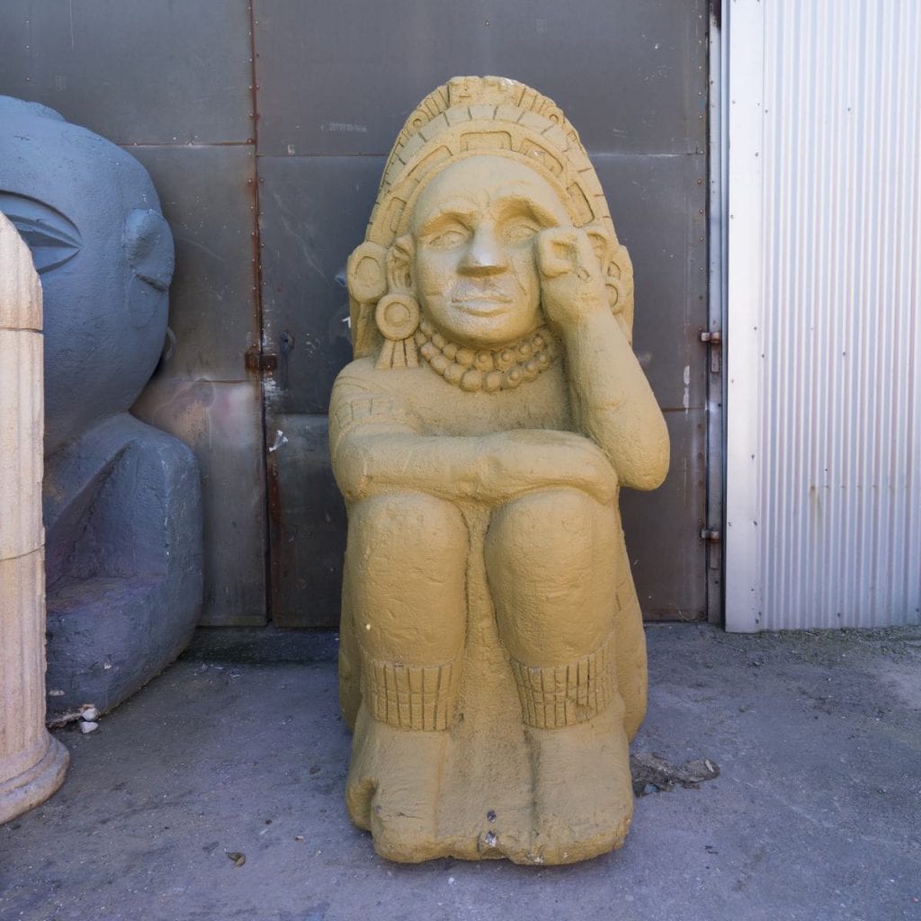 Large Aztec Inca Statue - Sitting