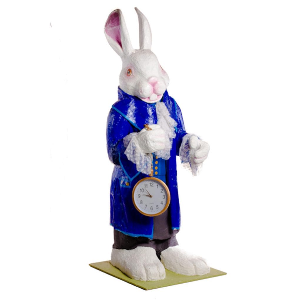 Giant Bunny Holding Pocket Watch