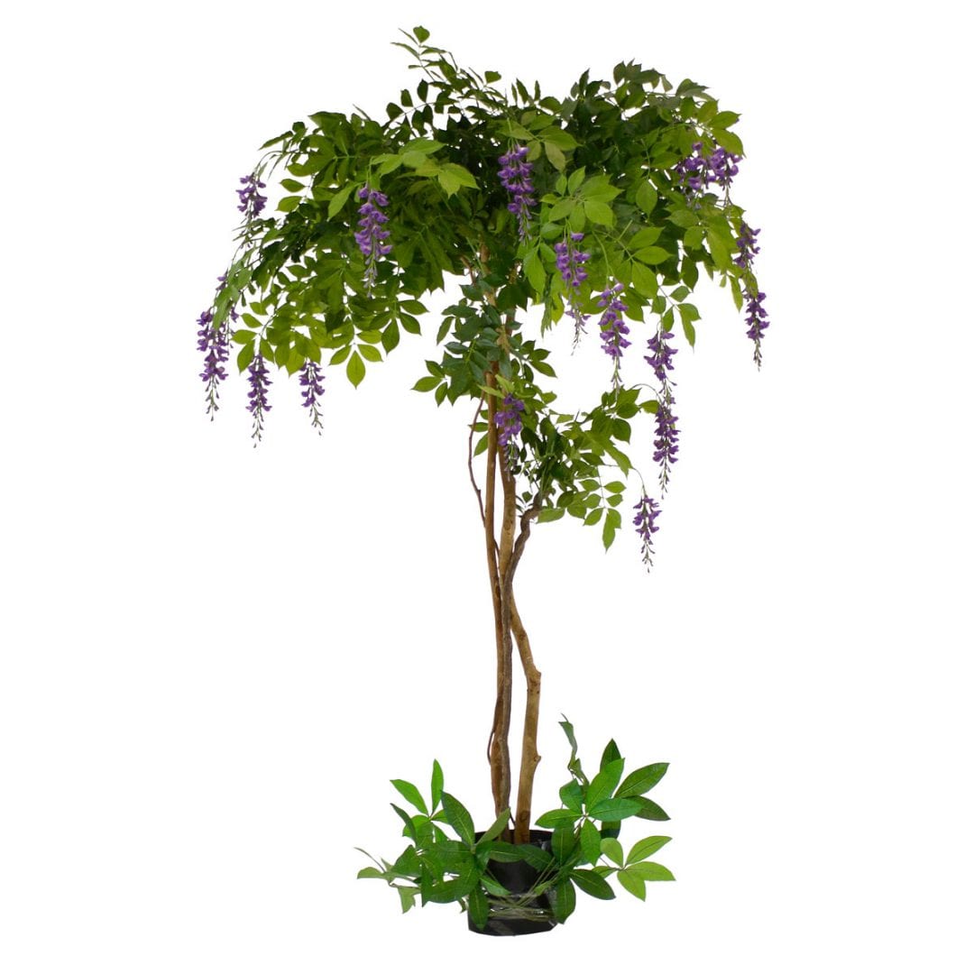 Artificial Potted Purple Flowering Wisteria Tree