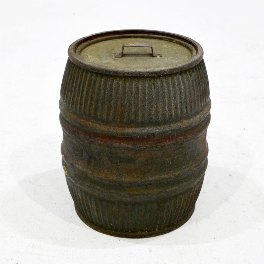 Vintage Iron Barrel with Lid