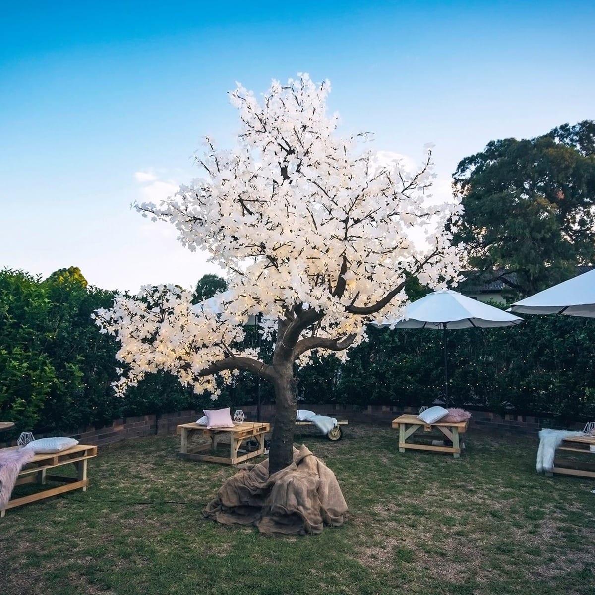 Large Illuminated White Tree
