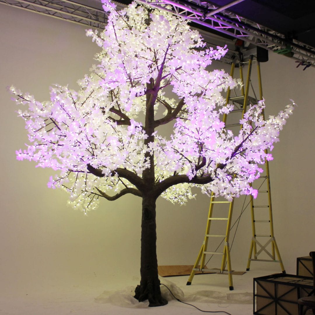 Large Illuminated White Tree