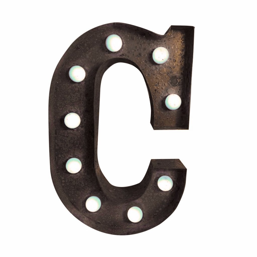 "C" Marquee Letter, rust