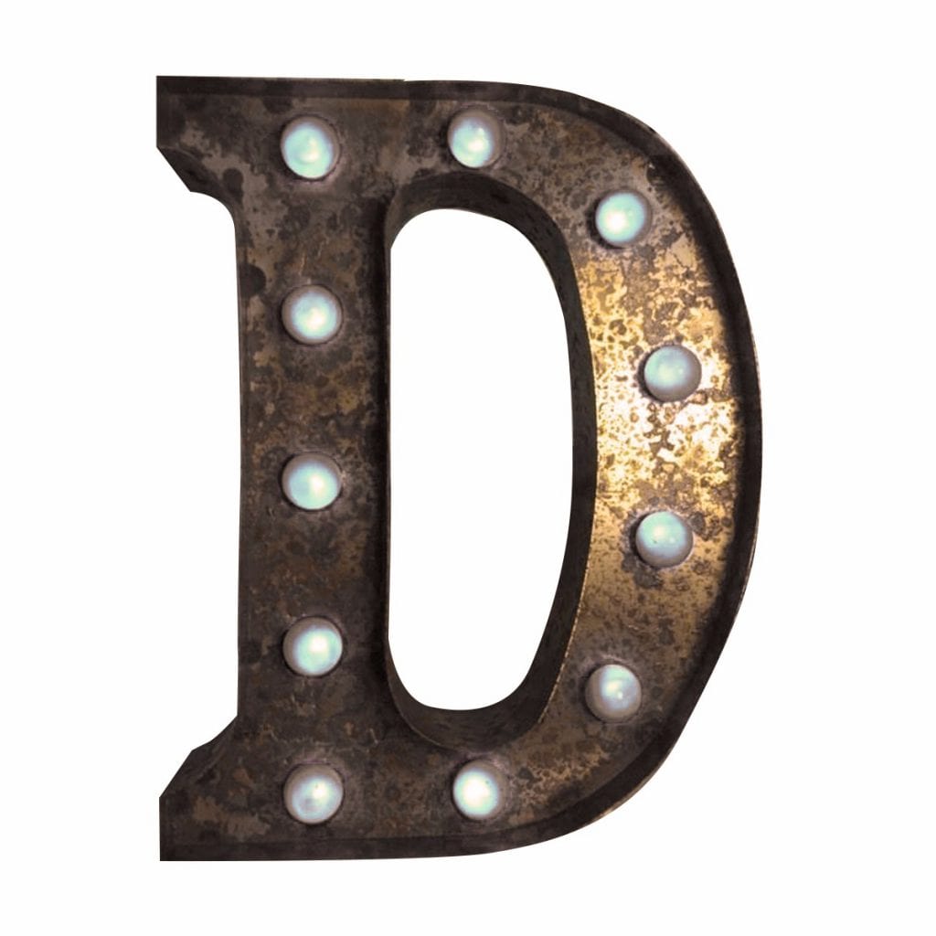 "D" Marquee Letter, rust