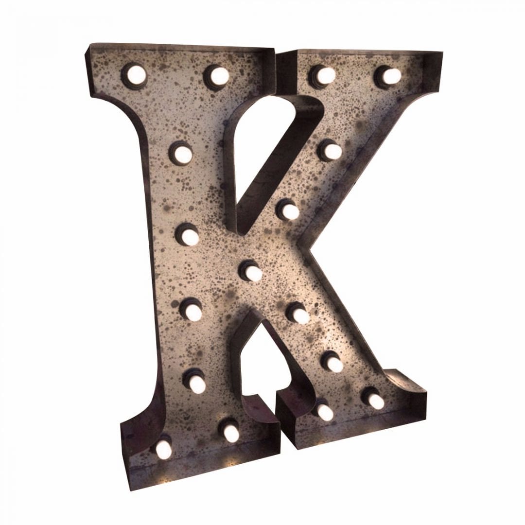"K" Marquee Letter, rust
