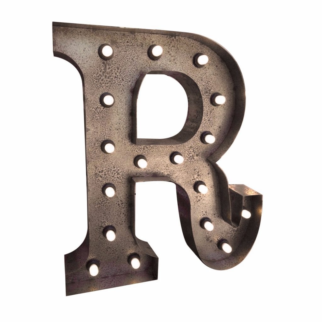 "R" Marquee Letter, rust