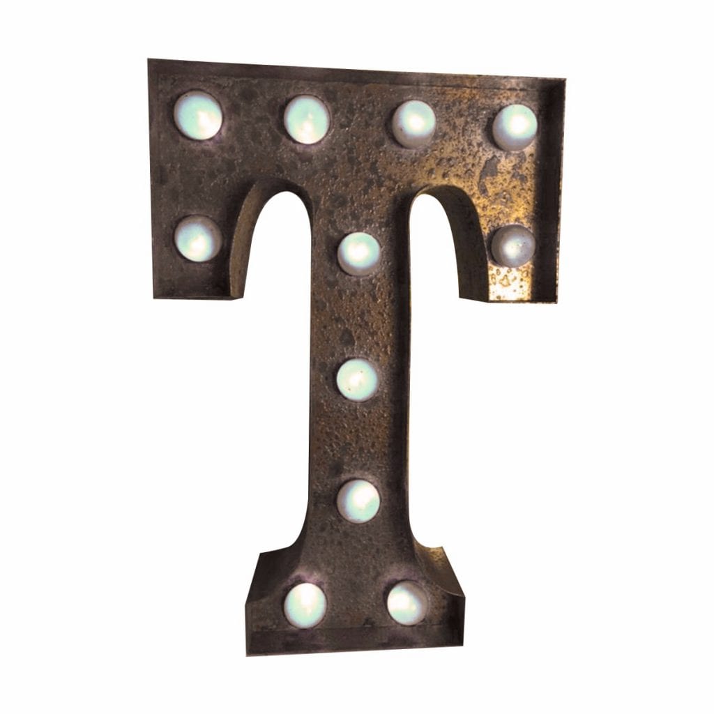 "T" Marquee Letter, rust