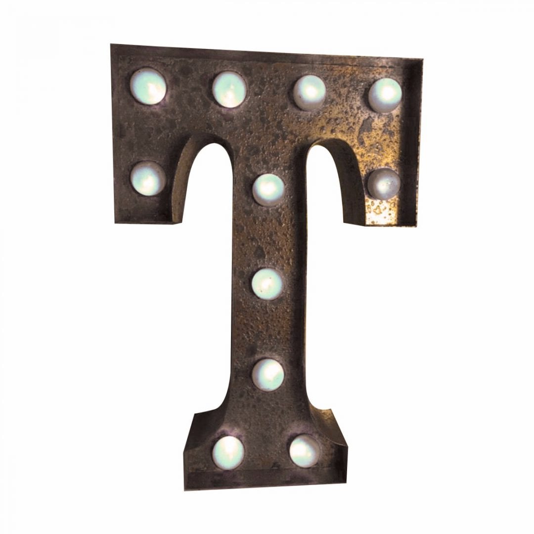 "T" Marquee Letter, rust