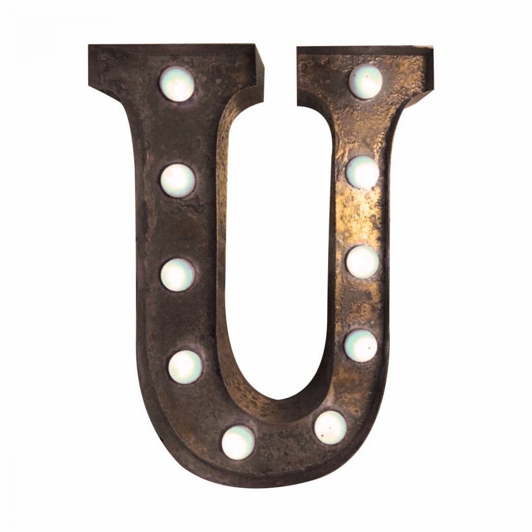 "U" Marquee Letter, rust