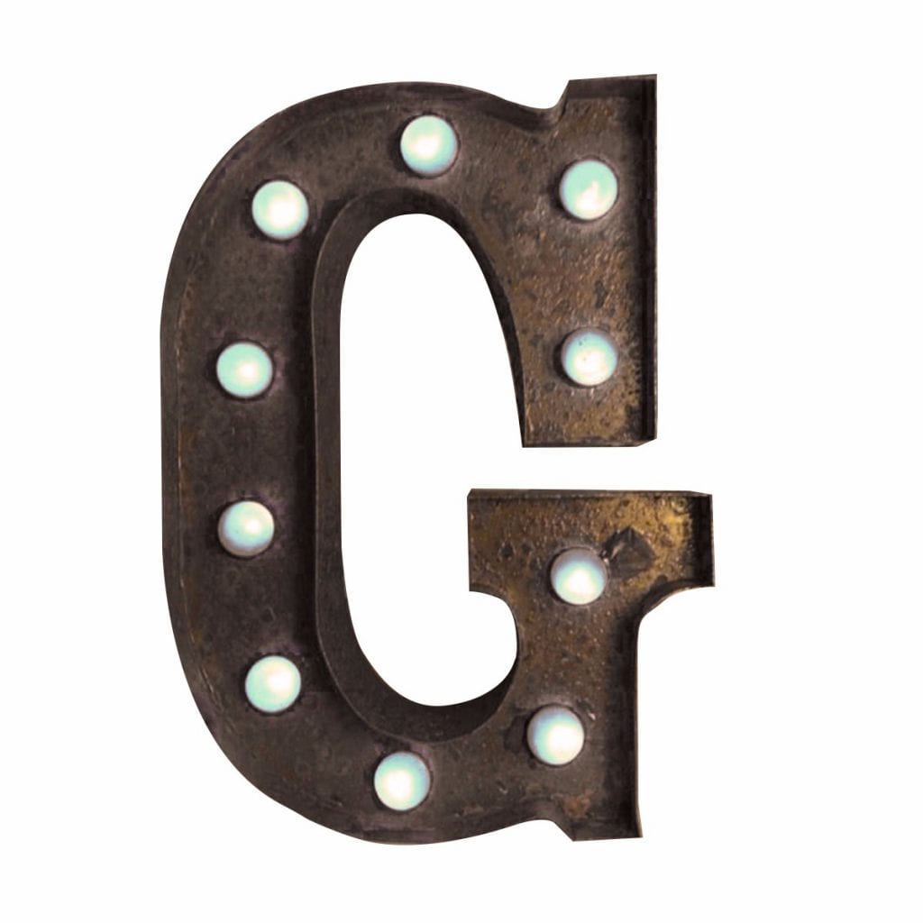 "G" Marquee Letter, rust