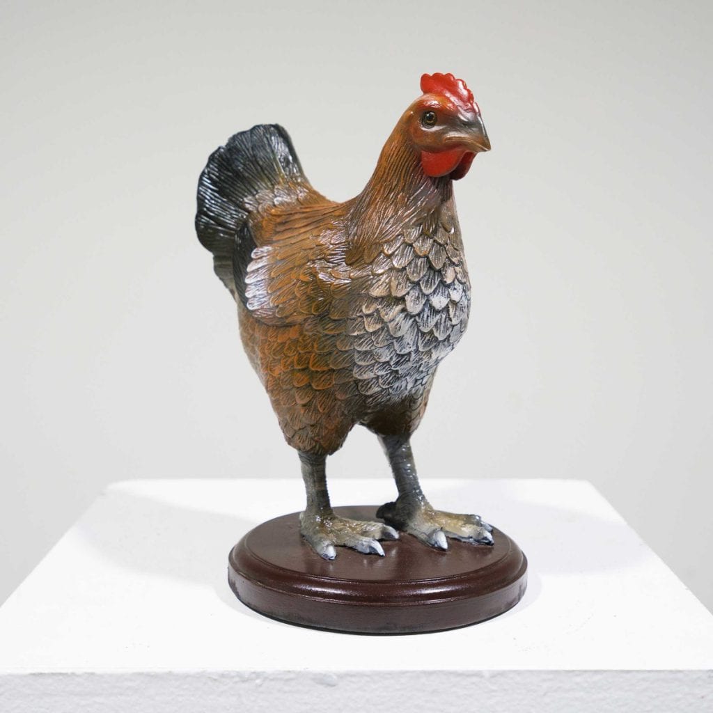 Life-Size Brown Hen Bird Statue