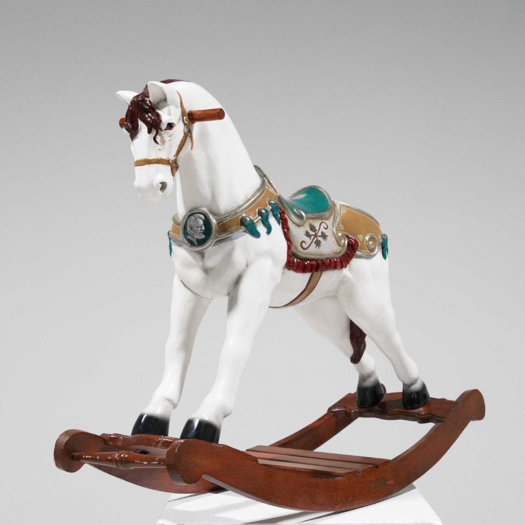 White Rocking Horse Statue